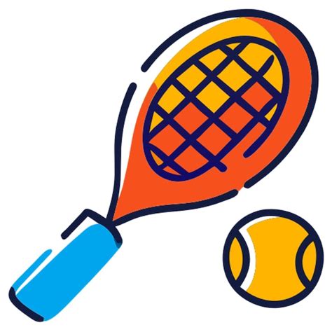 Icono De La Raqueta De Tenis Relleno De Desplazamiento Vector Premium