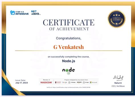 Venkatesh Grande On Linkedin Hello Successful Nodejs Course We