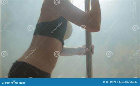 Beautiful Young Woman Moving Around Pole In Stock Footage Video Of Legs Panties 48195572