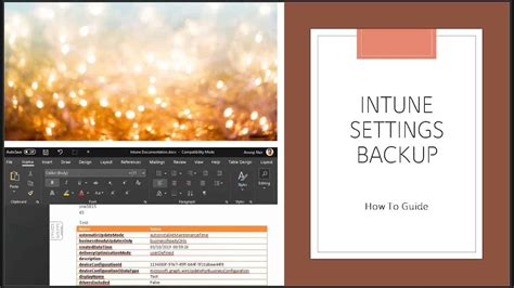 How To Take Backup Intune Settings Automatically
