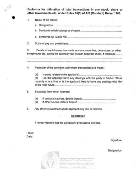 Limit For Intimation In Respect Of Transactions In Sale And Purchase Of