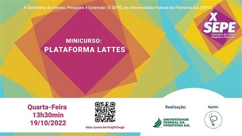 XI SEPE Minicurso Plataforma Lattes YouTube