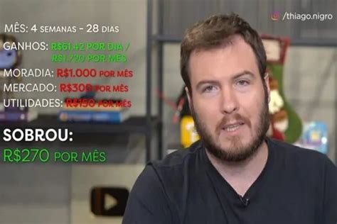 Thiago Nigro vira chacota após simular despesas de brasileiros em vídeo