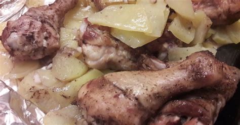 Курица с картошкой запеченная в духовке Горячие блюда на новый год 199 ккал рецепт с фото