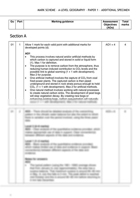 SOLUTION Aqa A Level Geography Paper 1 Physical Geography Studypool