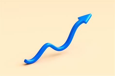 파란색 3d 곡선 화살표 위쪽 아이콘 성장 차트 이익 대상 비즈니스 개념 또는 성공 앞으로 탐색 기호 및 창의적인 디지털 증가