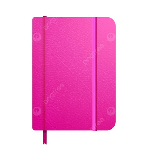 Pink Notebook With Elastic Band And Bookmark Vector Mockup Vector Hipster Management Object