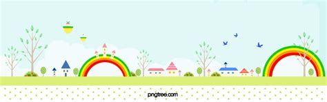 귀여운 만화 자유형 포스터 배경 만화 무지개 만화 나무 배경 일러스트 및 사진 무료 다운로드 Pngtree