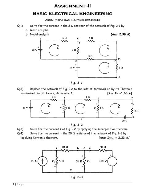 Assignment 2 1 P A G E Assignment Ii Basic Electrical Engineering