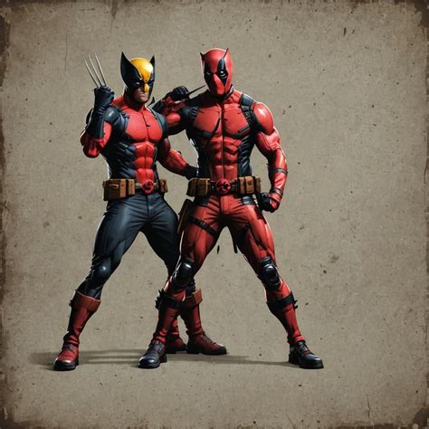 Wolverine And Deadpool Striking A Cool Pose Ai Generated Artwork