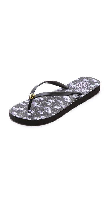 Tory Burch Thin Flip Flops Ballet Pinklobelia Combo In Black Black
