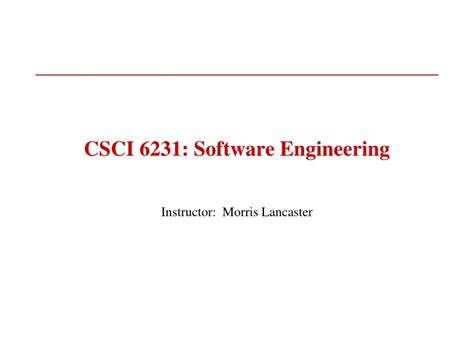 Ppt Csci 6231 Software Engineering Powerpoint Presentation Free