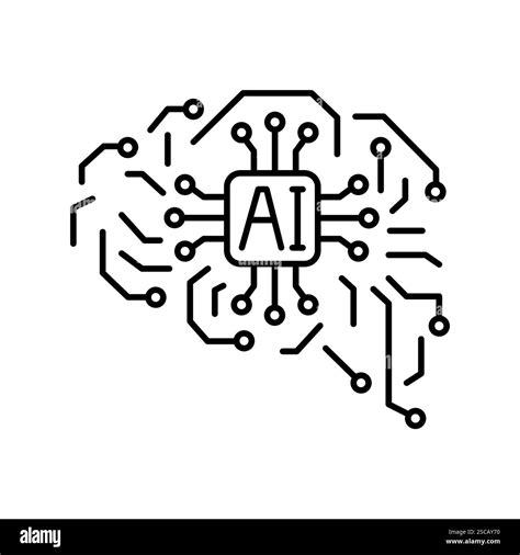 Ai Black Line Icon Vector Isolated Element Editable Stroke Stock Vector Image And Art Alamy