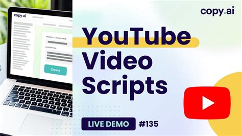 copy ai live demo 135 youtube video scripts youtube