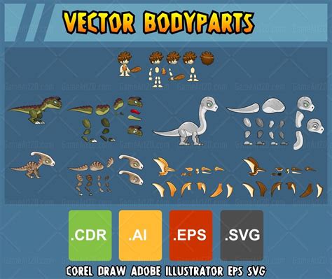 Prehistoric Game Sprites Game Art 2d