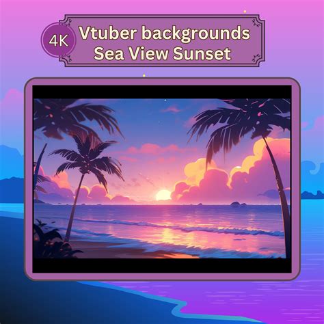 10 Cozy Sunset Background Lofi Beach Vtuber Backgrounds Lofi Vtuber