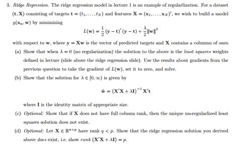 Ridge Regression The Ridge Regression Model In Chegg