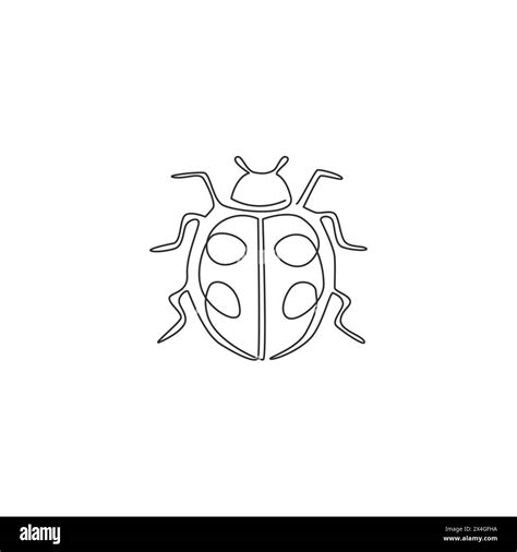 Single Continuous Line Drawing Of Adorable Ladybug For Company Logo