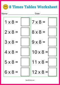 Free Six Times Tables Worksheets Versions Teach Prints