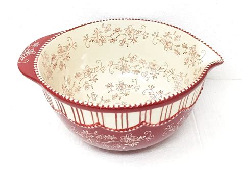 Temp Tations Ovenware Mixing Bowl With Pour Spout Quart 1 12 Qt