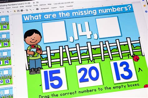 Missing Numbers Level 2 11 20 Life Over C S Club