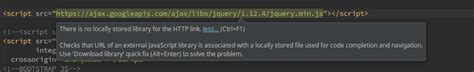Javascript Webstorm There Is No Locally Stored Library Stack Overflow