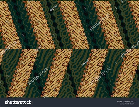 Indonesian Batik Pattern Development Famous Machete Stock Vector