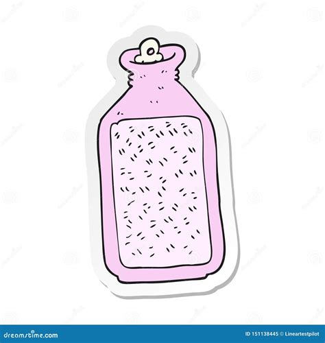 A Creative Sticker Of A Cartoon Hot Water Bottle Stock Vector