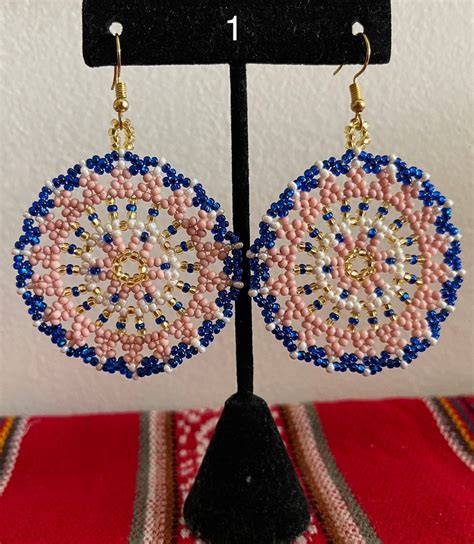 Handwoven Beaded Earrings Small Mexican Folk Jewelry Etsy
