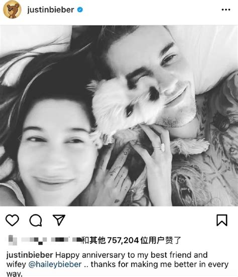 比伯与妻子海莉庆结婚四周年 晒亲密照互相表白好幸福新浪图片