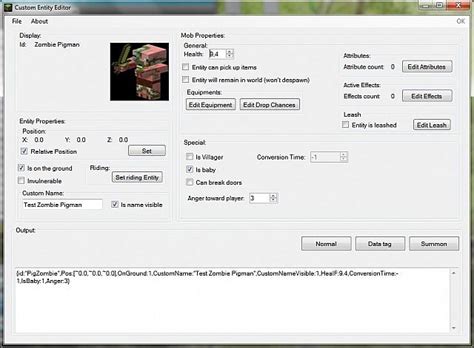 Program Entity Editor To Get Json Code Minecraft Mod