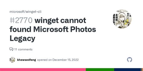 Winget Cannot Found Microsoft Photos Legacy · Issue 2770 · Microsoft Winget Cli · Github