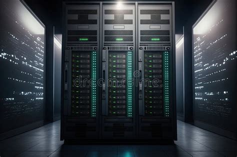 Working Ai Data Center Full Of Rack Servers And Supercomputers Artificial Intelligence