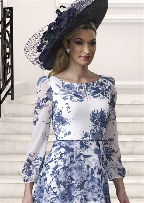 Veromia Vo9676 Navy And Ivory Chiffon Occasion Dress Hats And Tiaras