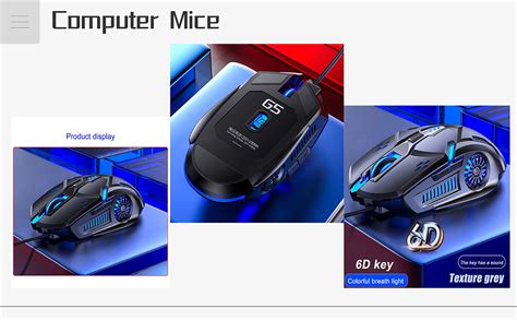6d Colorful Gaming Mouse Wired 3200 Dpi Pc Gaming Mice