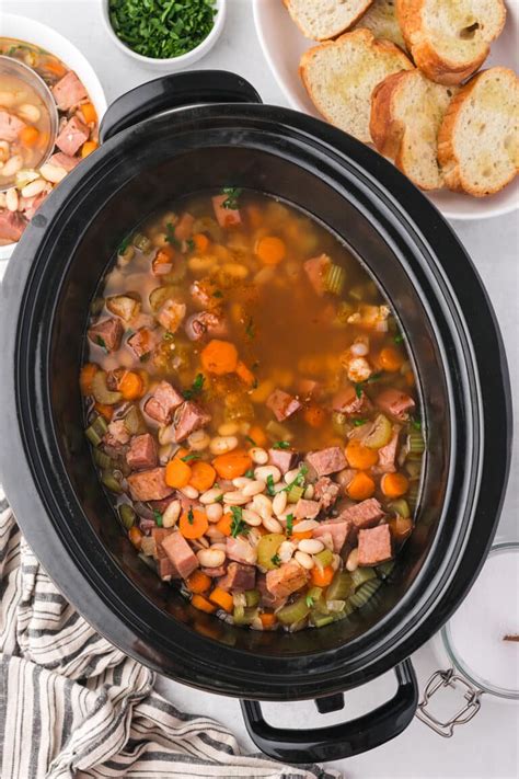 Slow Cooker Ham And Bean Soup