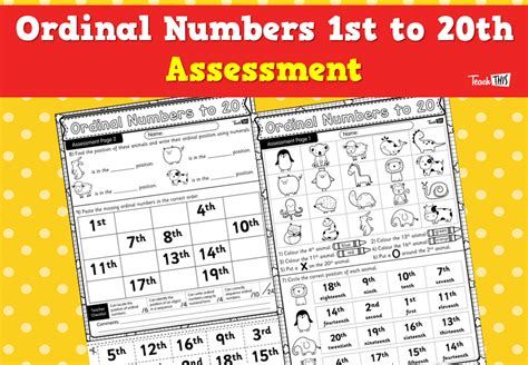 Ordinal Numbers 1st To 20th Assessment Teacher Resources And Classroom Games Teach This
