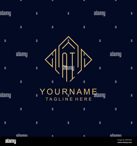 Initial Logo AI Monogram With Rhombus Line Style Design Vector Graphic Stock Vector Image Art