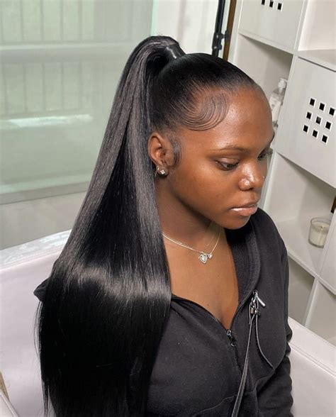 Pin By Wyfeeeofkentrell On Hairrr Inspoo Sleek Ponytail Hairstyles