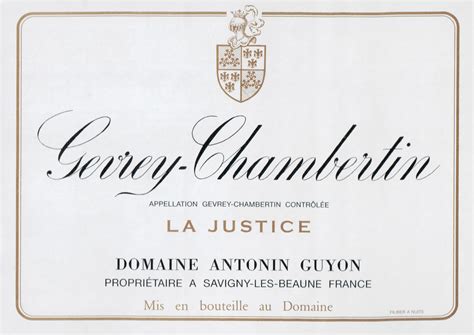 2016 Antonin Guyon Gevrey Chambertin La Justice Wine Library