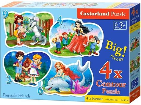 Пазлы Castorland Сказочные друзья 4 в 1 3 4 6 и 9 элементов
