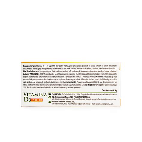 Vitamina D3 2000 UI Herbal Therapy EMAG Ro