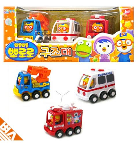 뽀롱뽀롱 뽀로로 구조대 미니카 자동차 유아 장난감 뽀로로 미니카 구조대 티몬