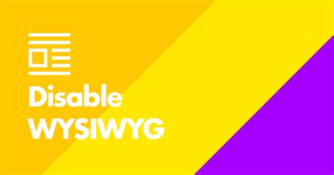 Disable WYSIWYG Sparanoid