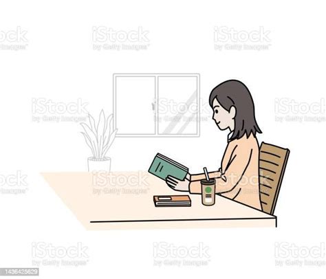 여자 독서모드 만들진 카페 20 29세에 대한 스톡 벡터 아트 및 기타 이미지 20 29세 30 39세 공부 Istock