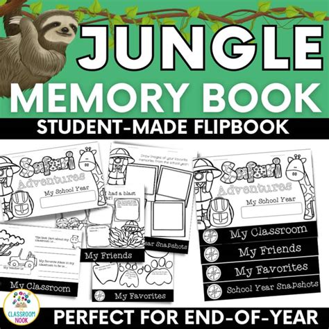 Class Memory Book 3rd Grade Memory Book 4th Grade 5th Grade Jungle