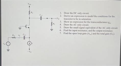 Solved 1 Draw The DC Only Circuit 2 Derive An Expression Chegg