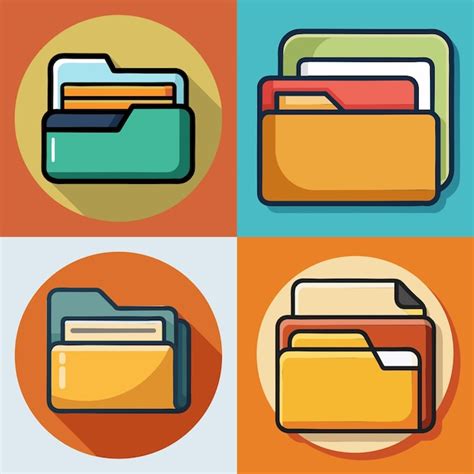 Modern Folder Icon Clip Art Design Premium Ai Generated Vector
