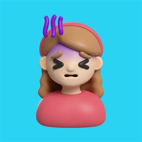 소녀 아바타 이모티콘 3d 아이콘 프리미엄 Psd 파일