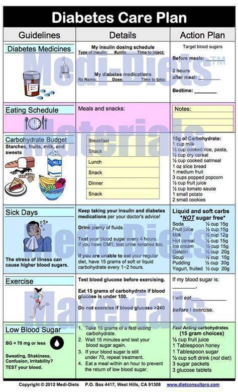 20 Diabetes Care Plan Template